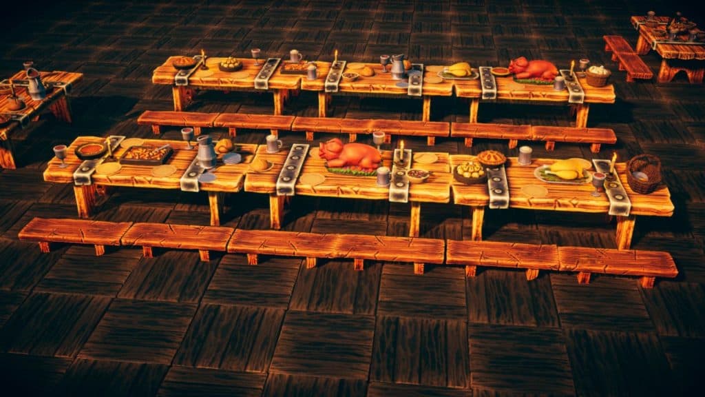 Various pre-decorated feast tables and tavern tables. - Tales Tavern