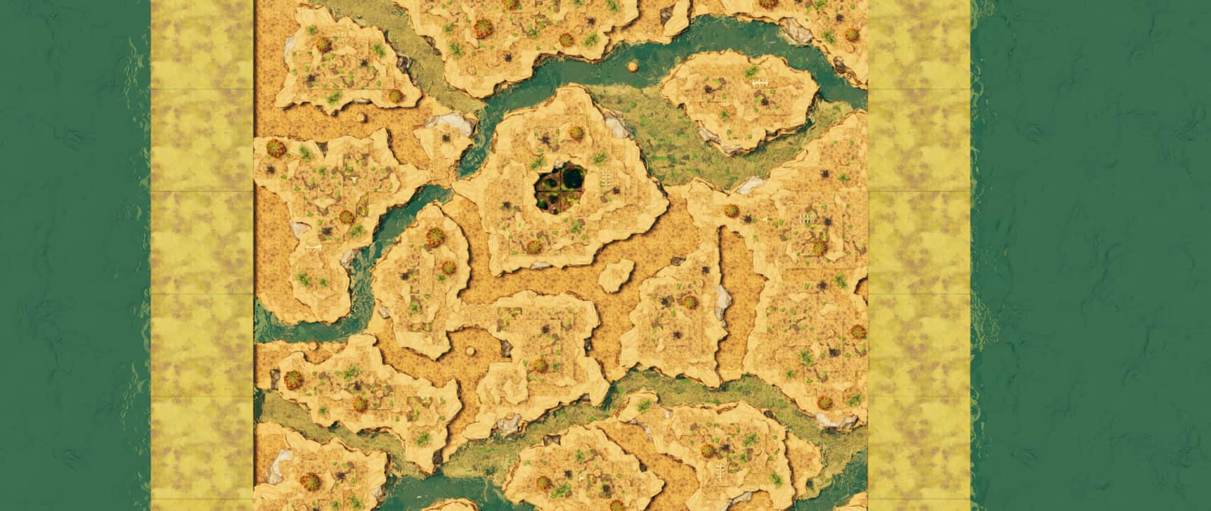 Badlands Battle Map w/ River and flood waters - Tales Tavern