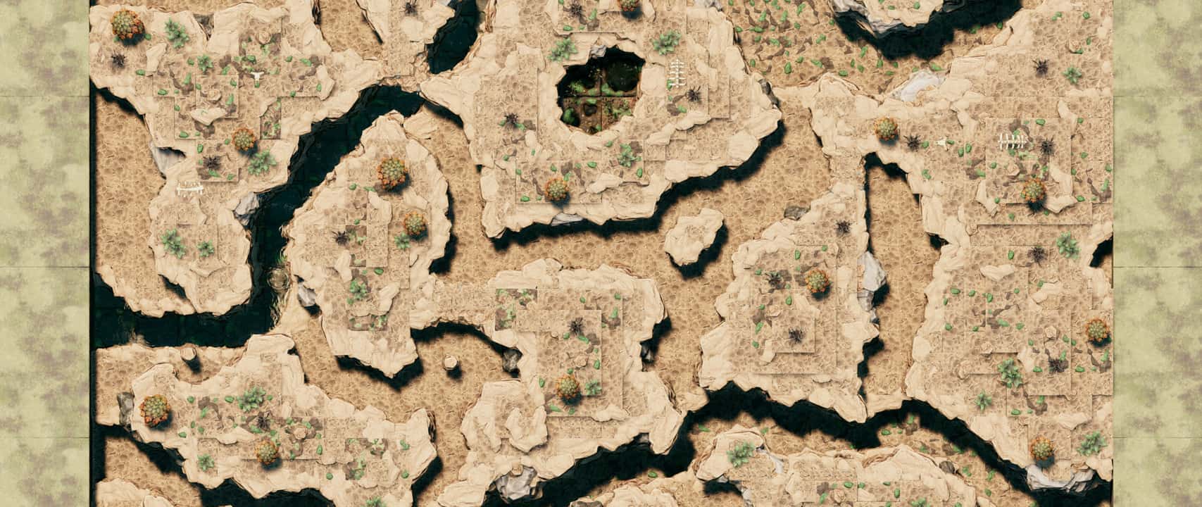 Badlands Battle Map w/ River and flood waters - Tales Tavern