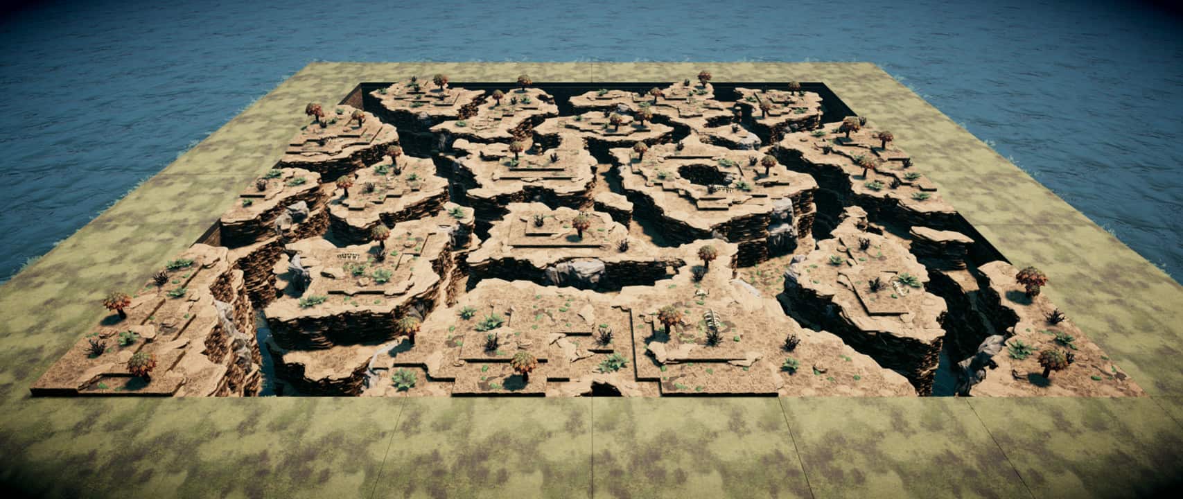 Badlands Battle Map w/ River and flood waters - Tales Tavern