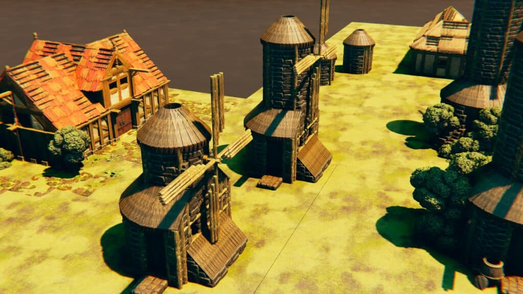 a selection of small windmills and a barn - Tales Tavern