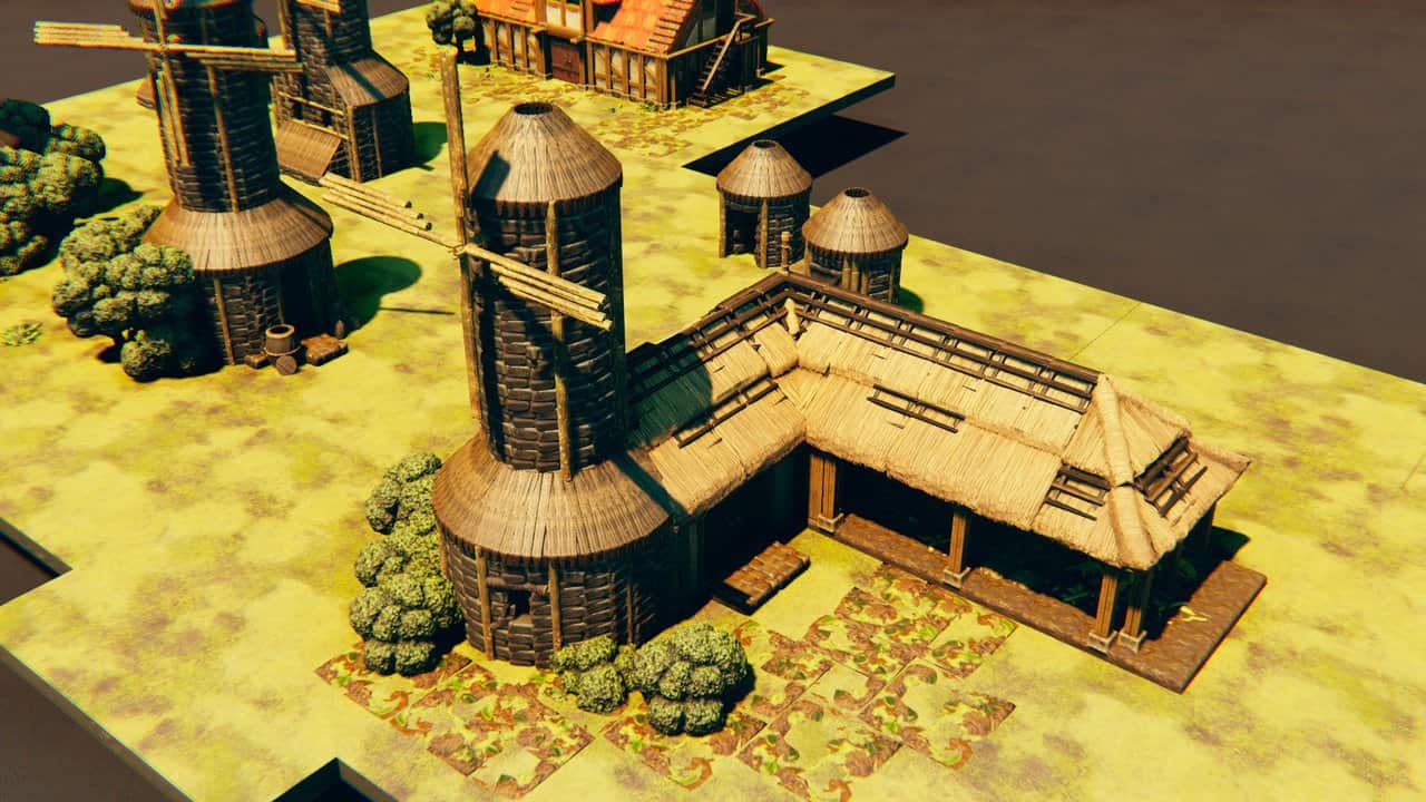 a selection of small windmills and a barn - Tales Tavern