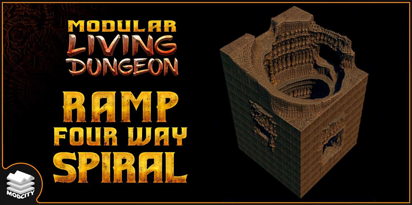 🐙 Living Dungeon - RAMP SPIRAL 4-WAY - Tales Tavern