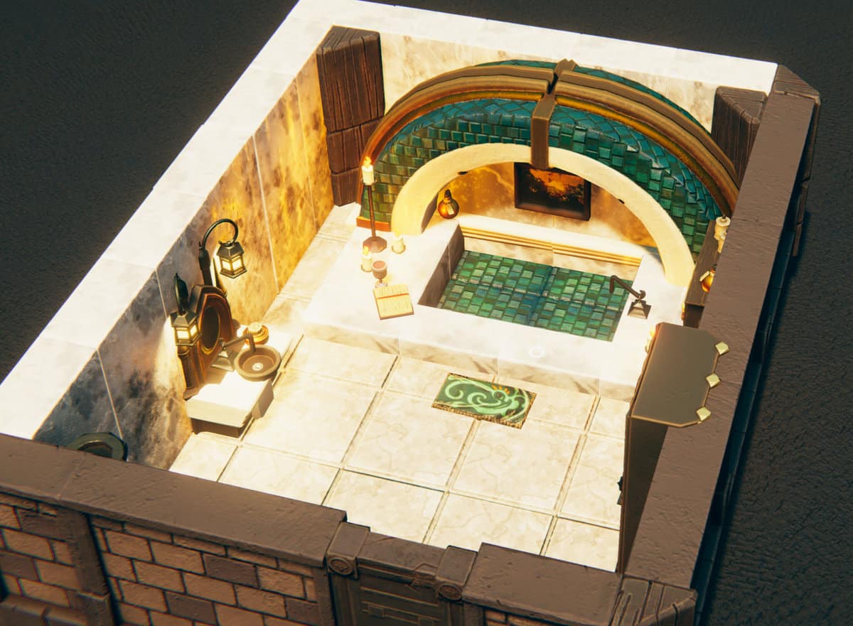 Blackwolf Majik's Marble Bathroom - Tales Tavern