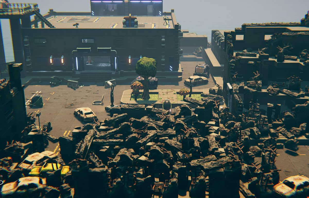 Post-apocalyptic city square - Tales Tavern