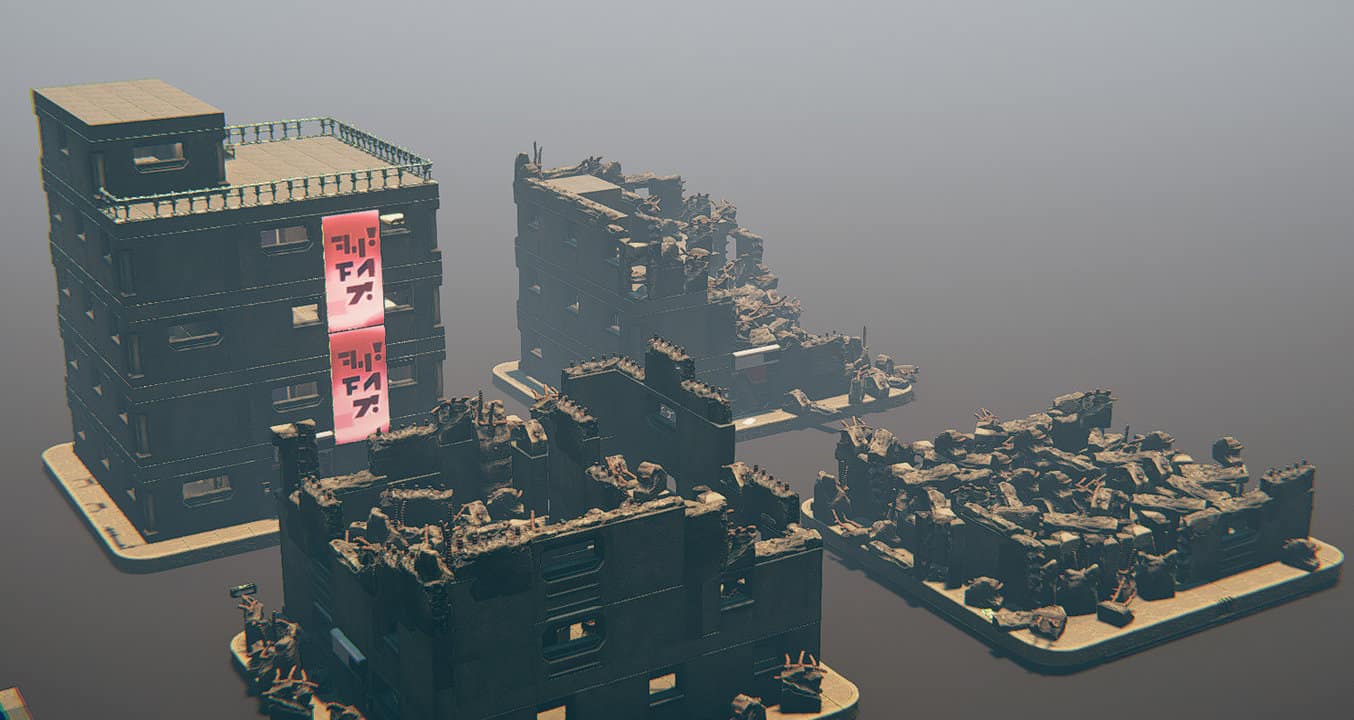 concrete small ruined building (kit) - Tales Tavern