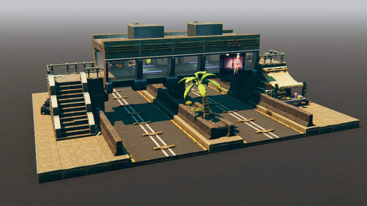 Cyberpunk - highway pedestrian overpass - Tales Tavern