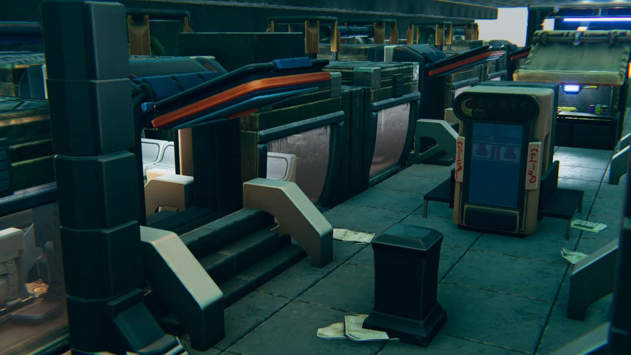 Cyberpunk - Metro Station with train - Tales Tavern