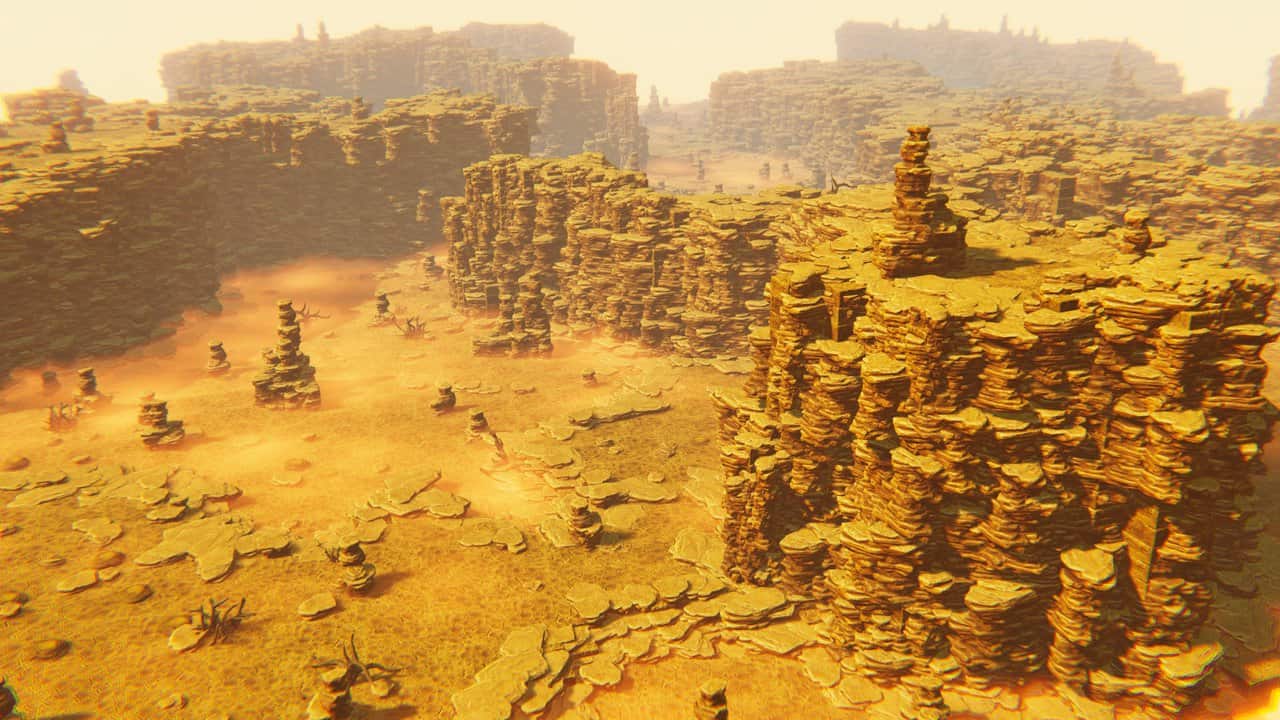 Dark Sun style badlands desert from BlueBox RPG Stream - Tales Tavern