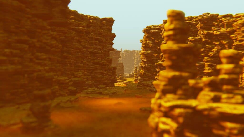 Dark Sun style badlands desert from BlueBox RPG Stream - Tales Tavern