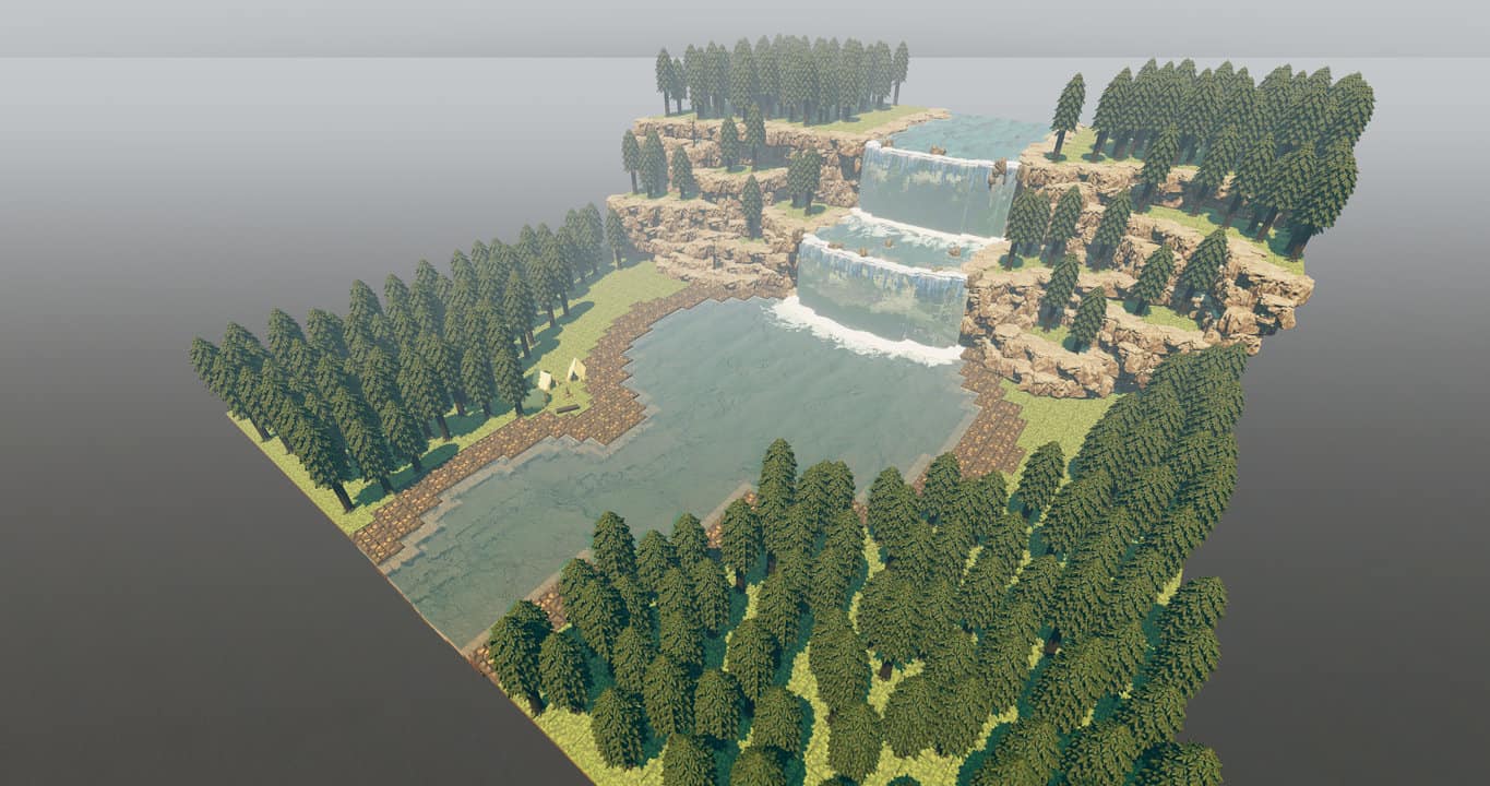 Double Stage Cliffside Waterfall - Tales Tavern