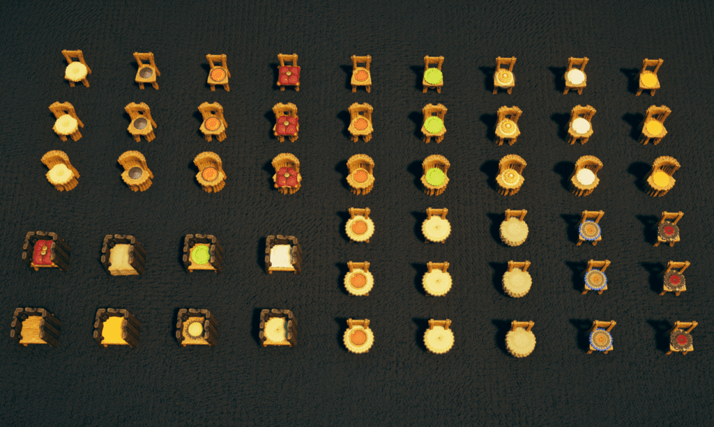 51 Custom Wooden Chairs (45° Angles) - Tales Tavern