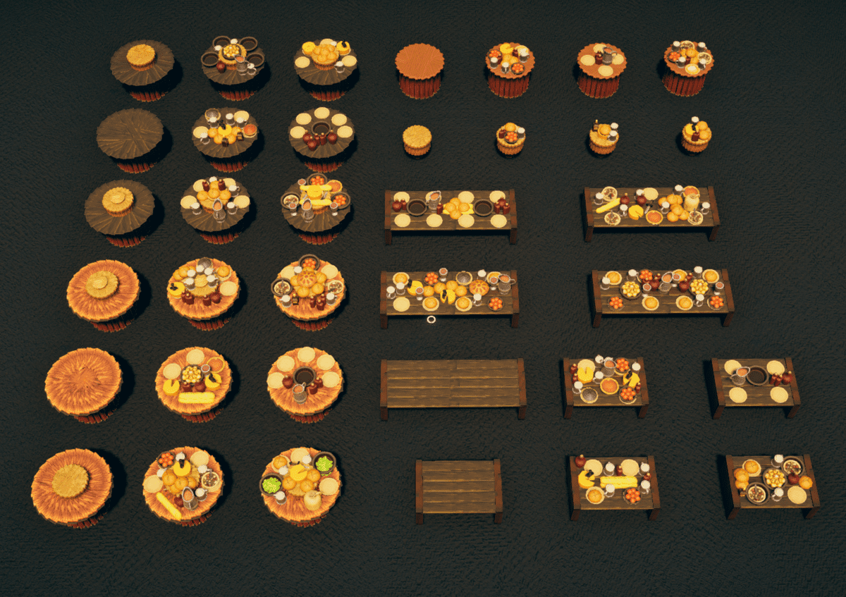 36 Custom Wooden Food Tables - Tales Tavern