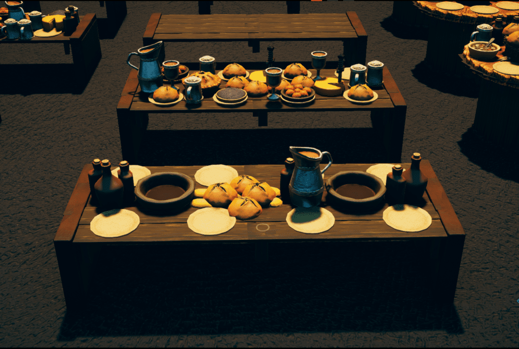 36 Custom Wooden Food Tables - Tales Tavern