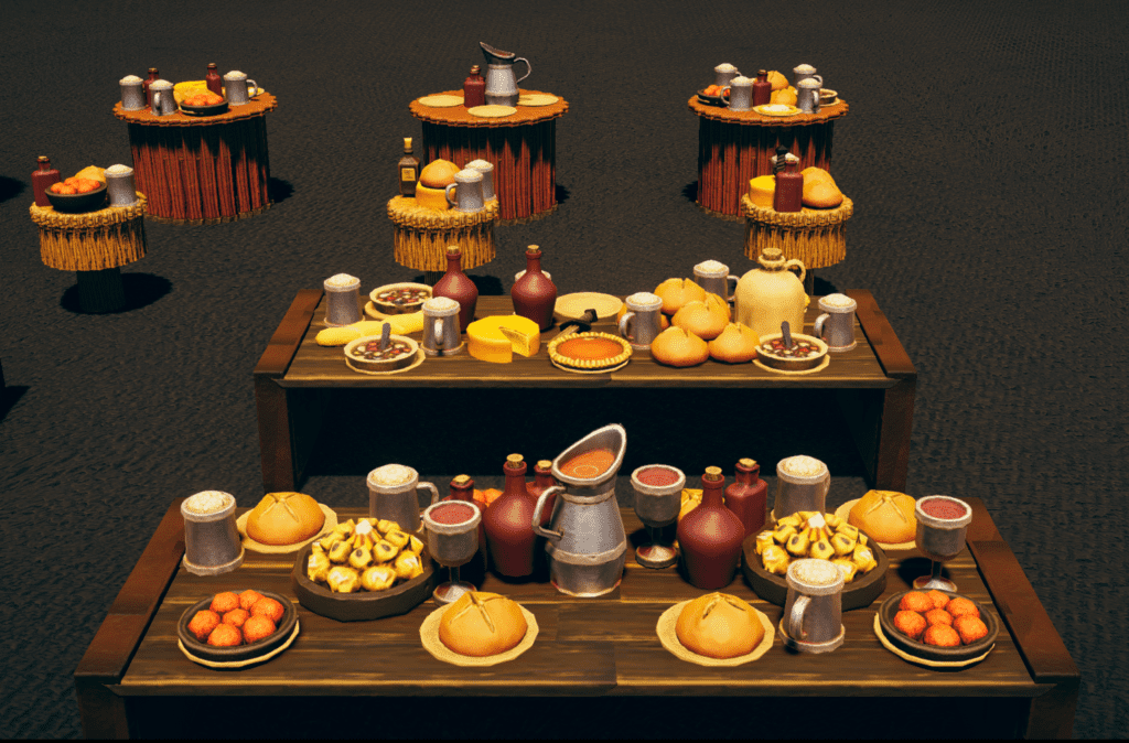 36 Custom Wooden Food Tables - Tales Tavern