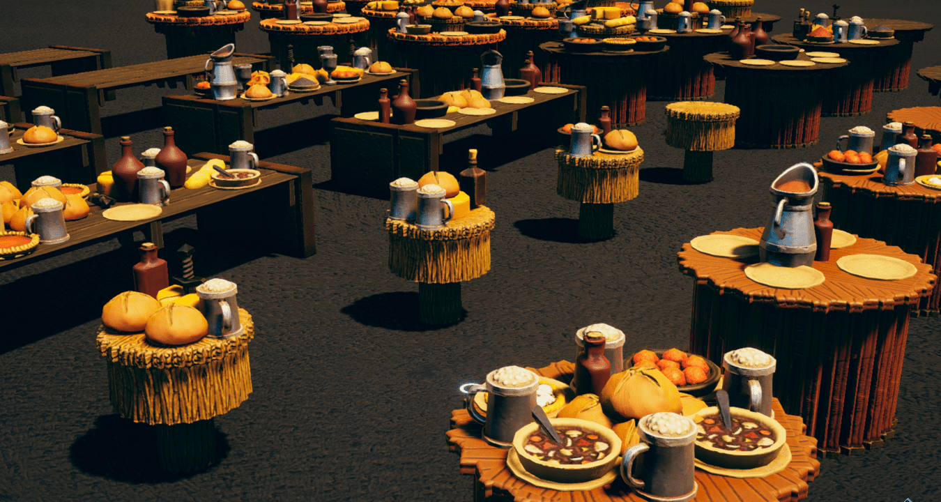 36 Custom Wooden Food Tables - Tales Tavern