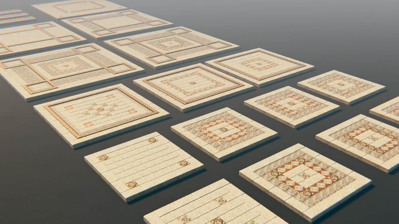 White Marble Floor Tile Layout Set - Tales Tavern