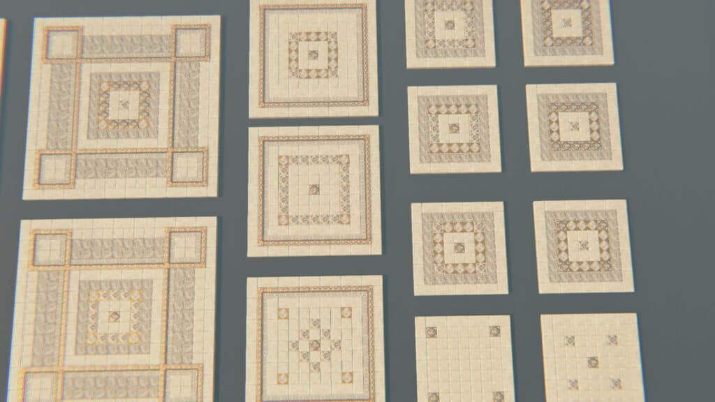 White Marble Floor Tile Layout Set - Tales Tavern