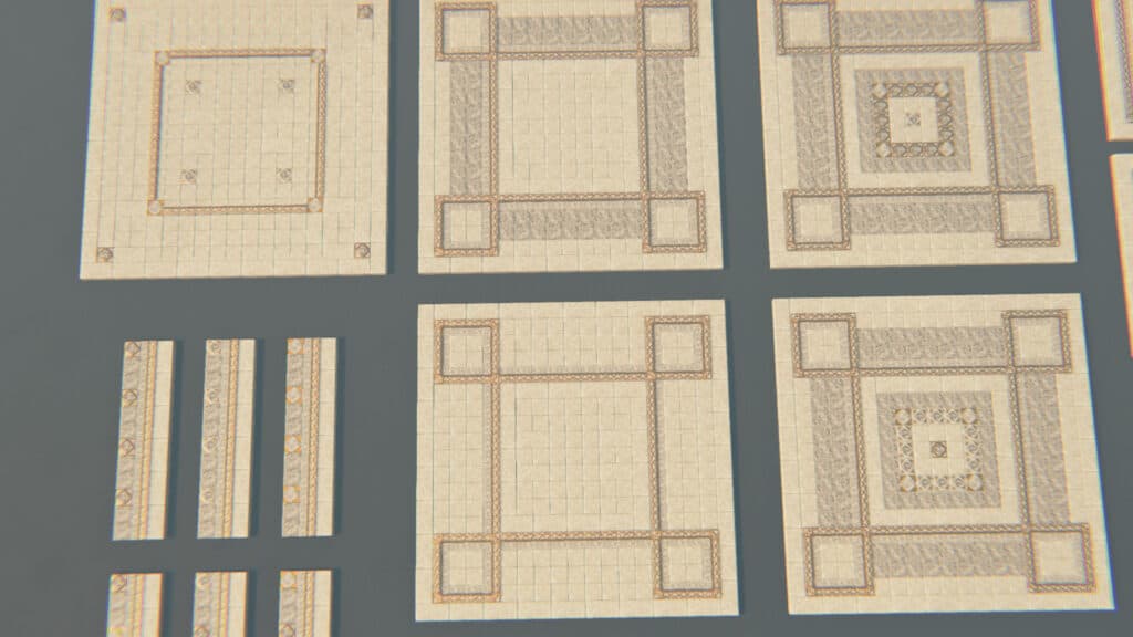 White Marble Floor Tile Layout Set - Tales Tavern