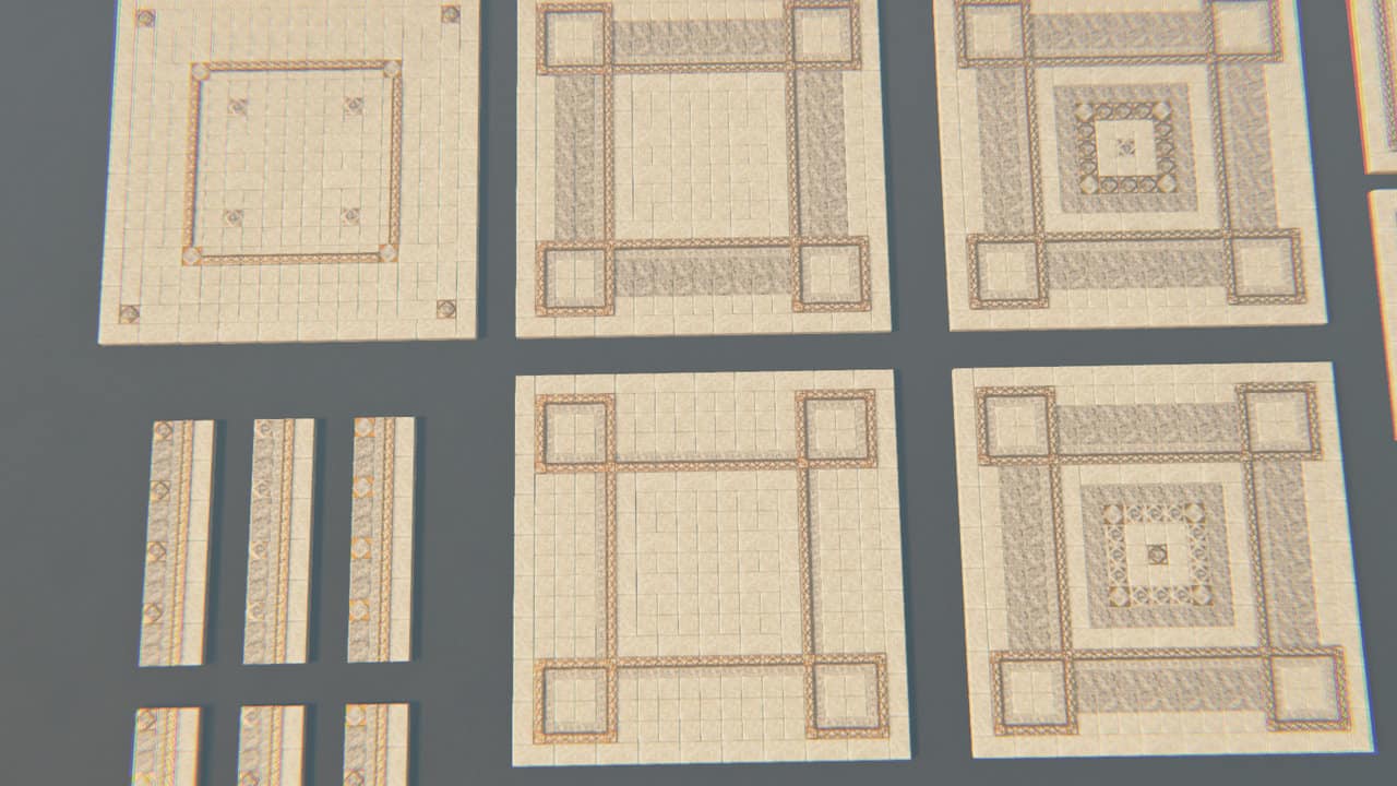 White Marble Floor Tile Layout Set - Tales Tavern
