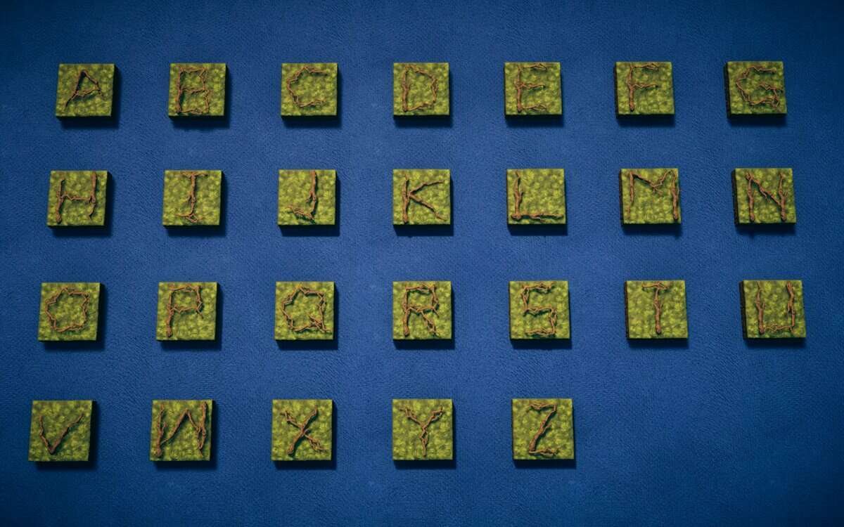 Nature Alphabet, made of roots - Tales Tavern