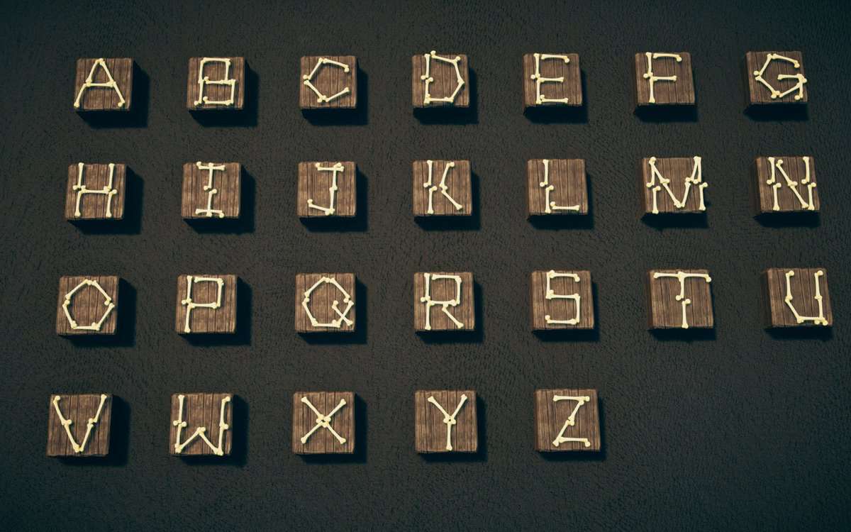 Skeleton Alphabet, made of bones - Tales Tavern