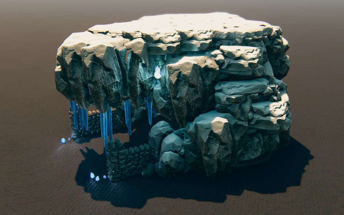 Snake or Dragon Skull, icy cave entrance - Tales Tavern