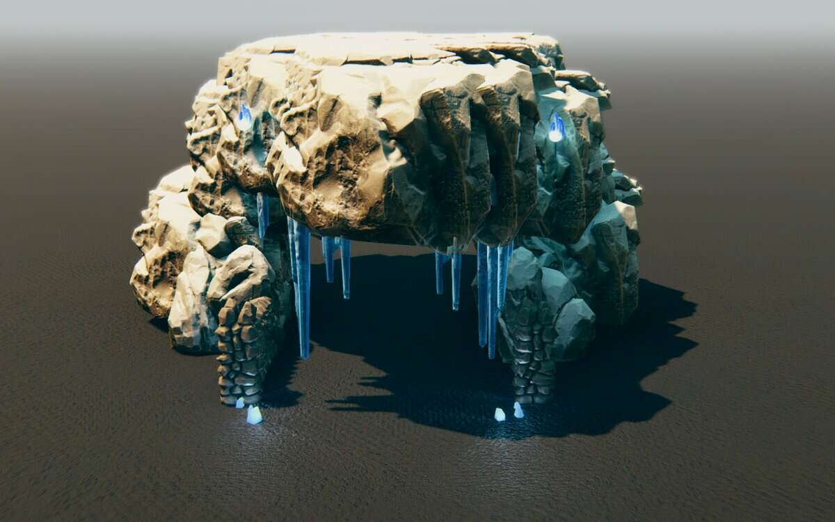 Snake or Dragon Skull, icy cave entrance - Tales Tavern