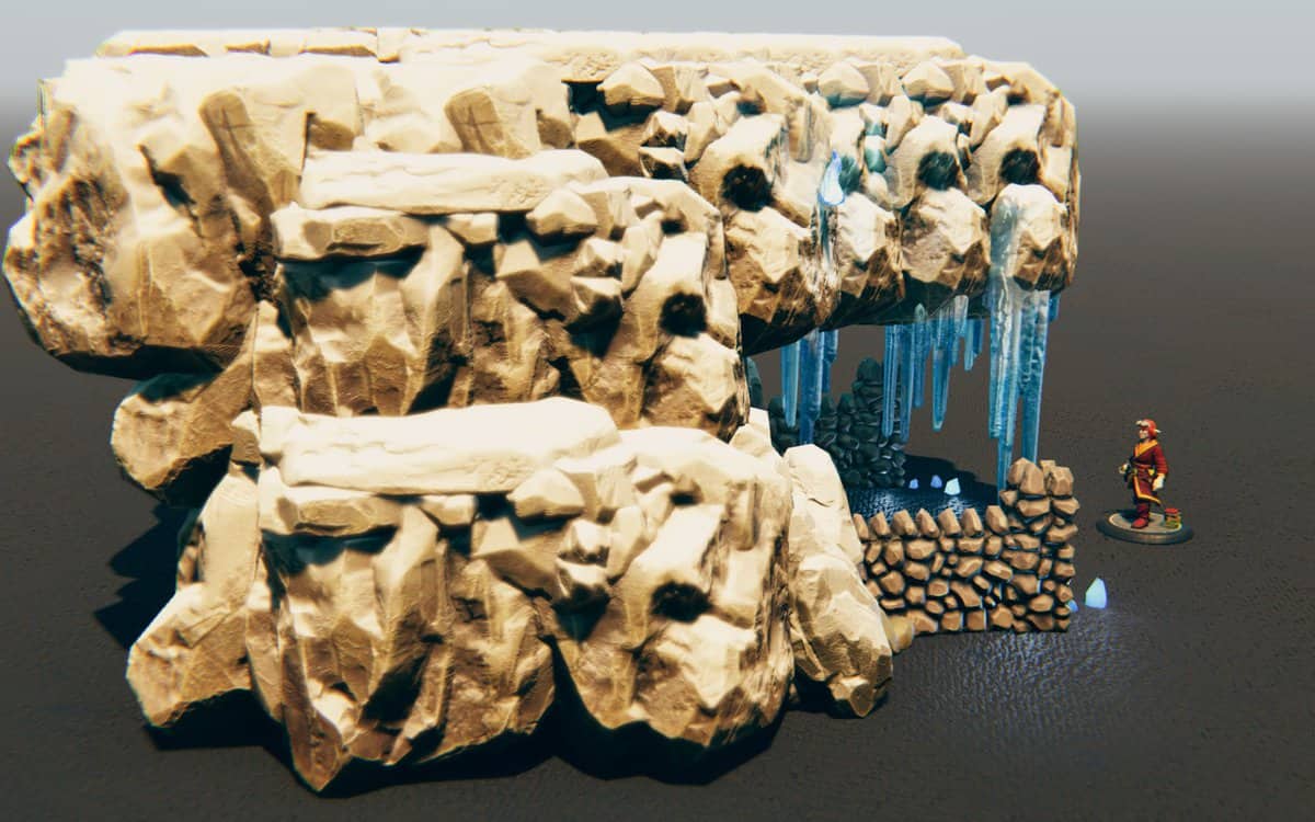 Snake or Dragon Skull, icy cave entrance - Tales Tavern