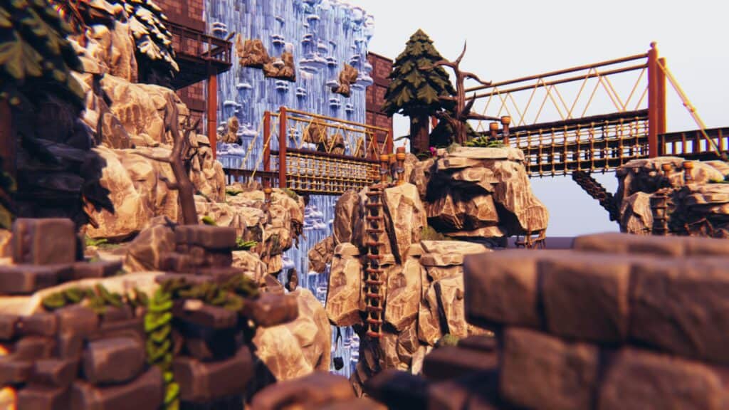 Waterfall Bridge - Mountain Battle Map - 01 - Tales Tavern