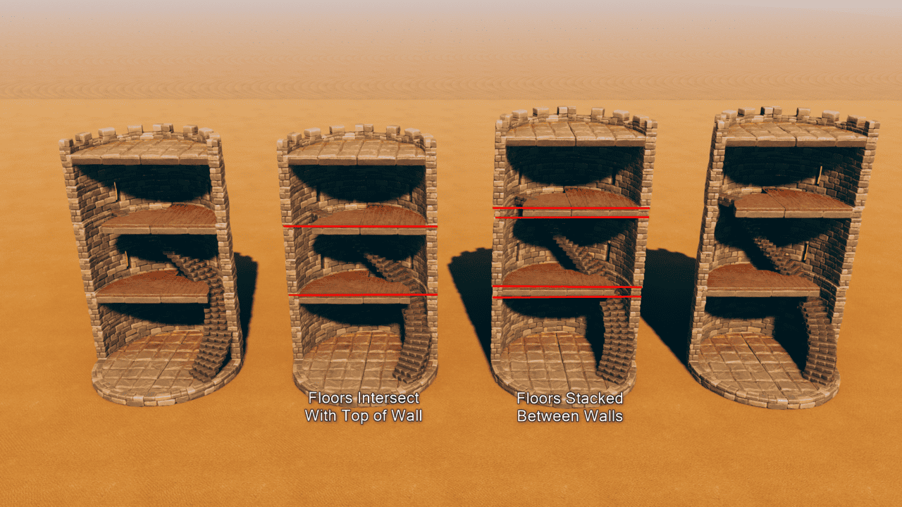 180 degree - 4 Level Tower Stairs - 45 degrees offset - Tales Tavern