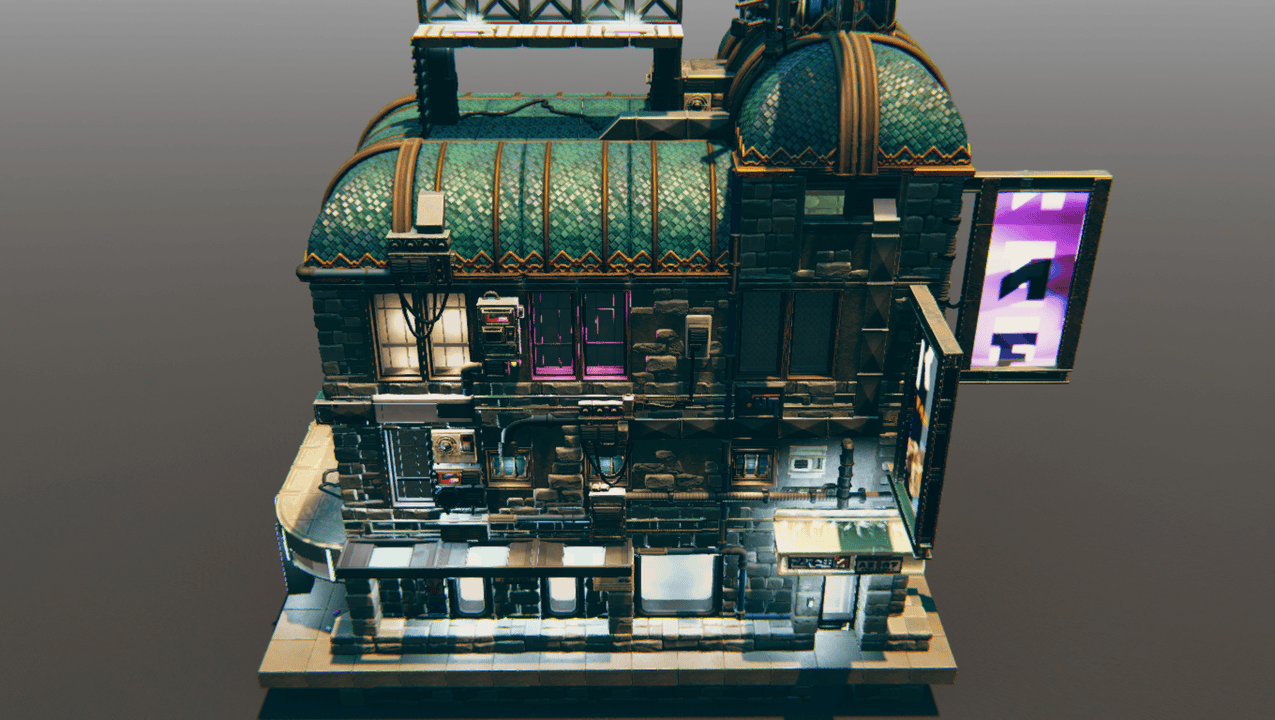 European Style Cyberpunk Building - Tales Tavern