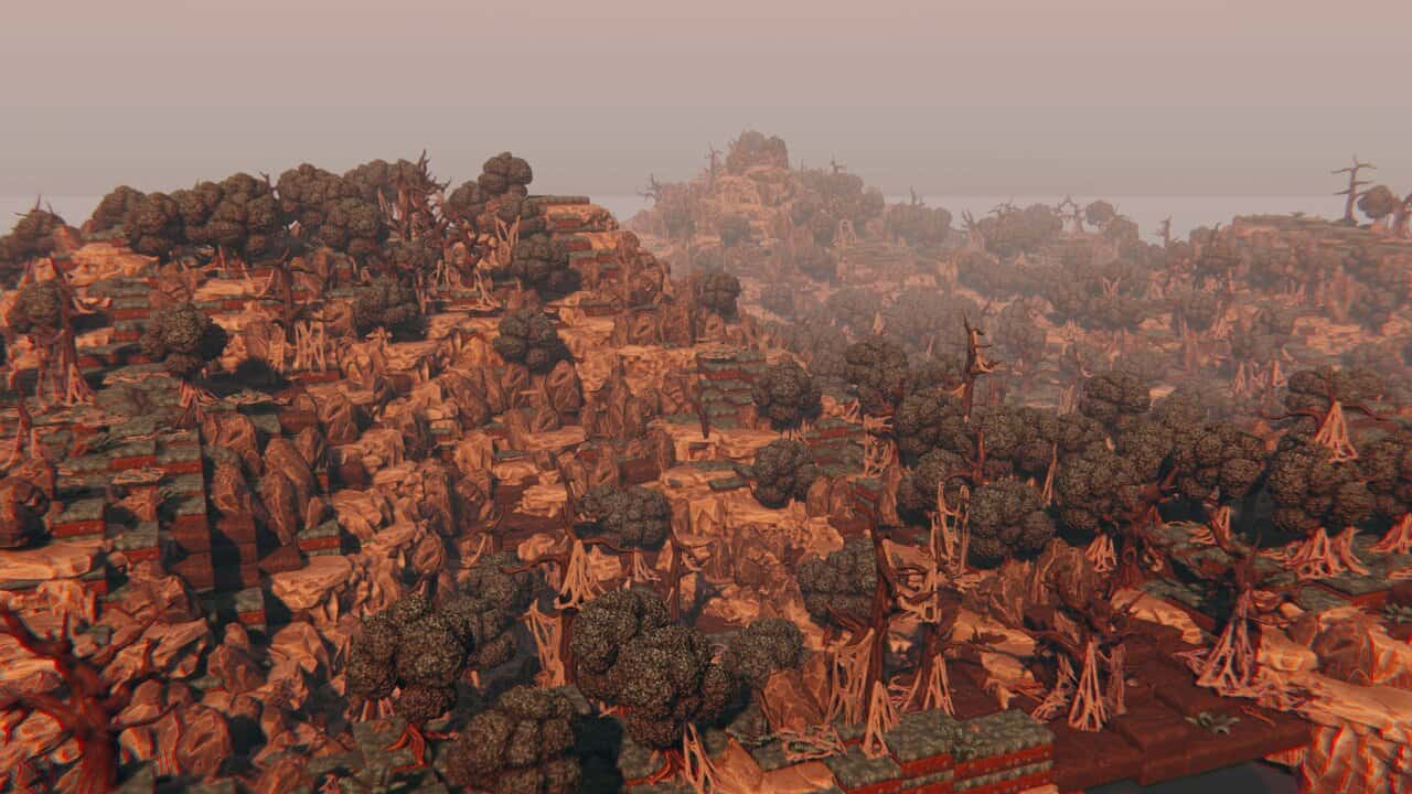Rocky hills in heavily webbed forest - Tales Tavern