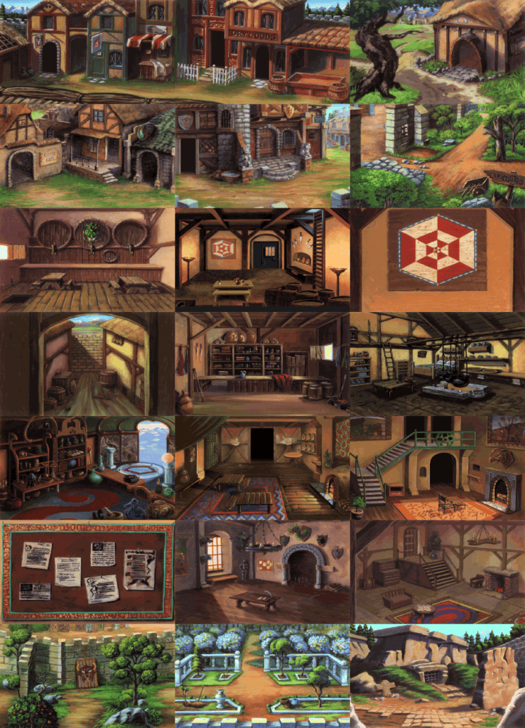Quest for Glory 1: Spielburg Town (Night) - Tales Tavern